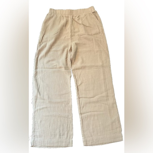 Faherty | Pants & Jumpsuits | Euc Faherty Beige Crinkle Cotton Pants ...